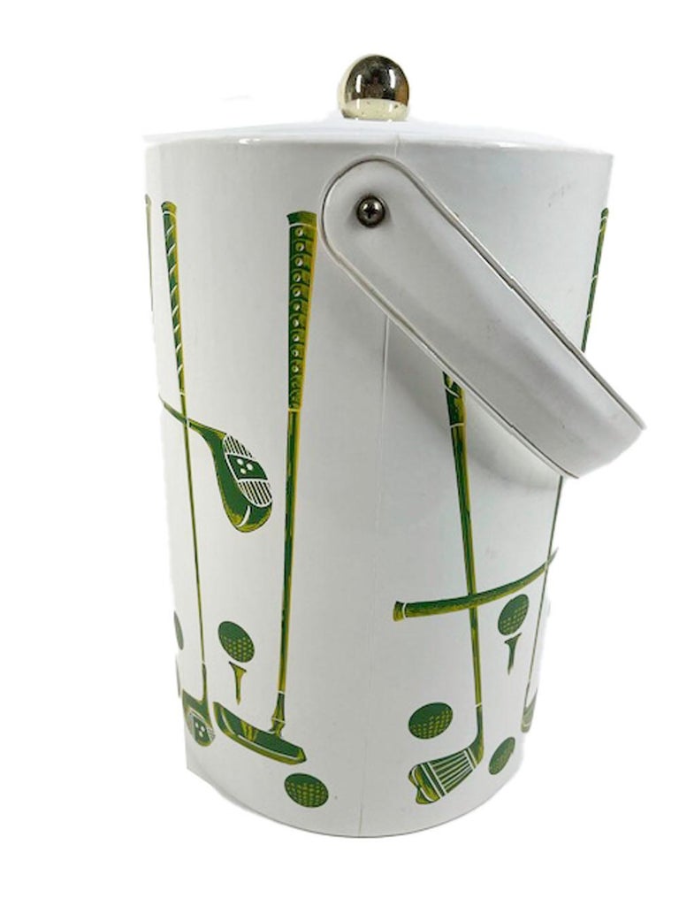 Vintage Georges Briard Vinyl Golf Theme Ice Bucket For Sale at 1stDibs