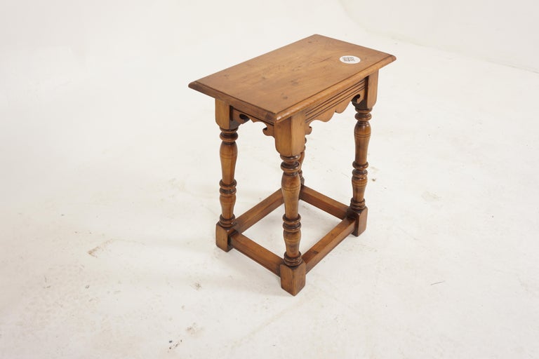 Vintage Georgian Style Elm Stool, Scotland 1930, H65 For Sale at 1stDibs