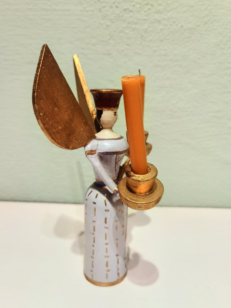 Vintage German Christmas Angel Sculpture Erzgebirge For Sale at 1stDibs