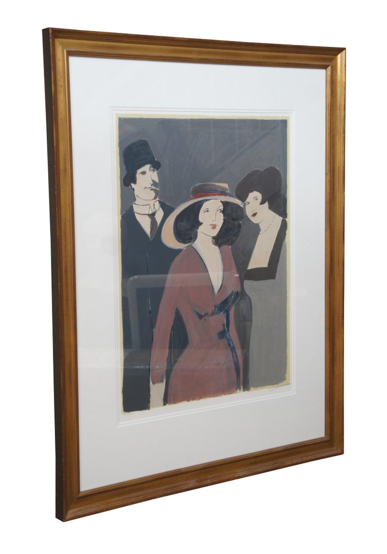 Vintage German David Schneuer Madame in Red La Belle Serigraph Print ...