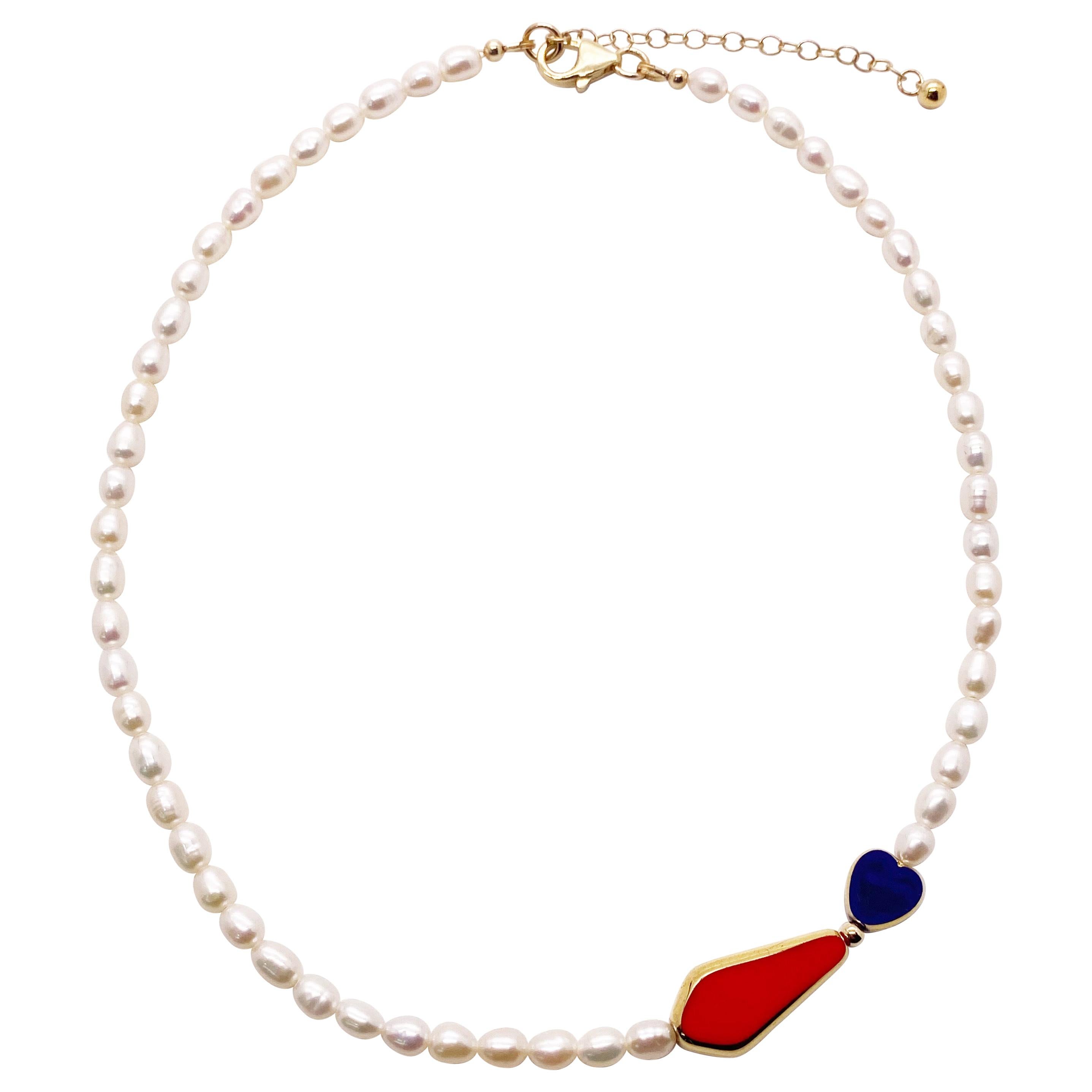 Vintage German Glass beads Pearl Necklace For Sale at 1stDibs