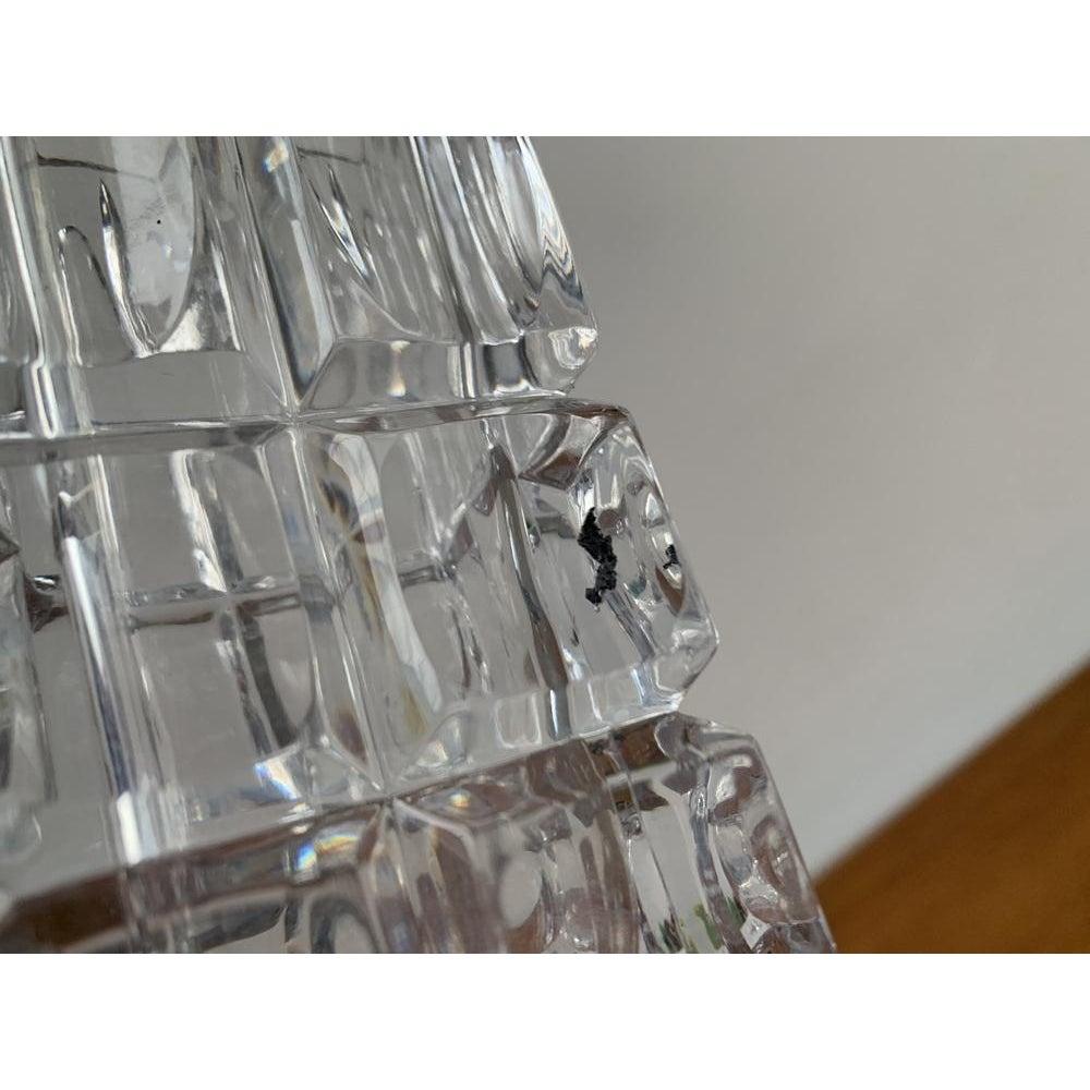 Vintage German Lead Crystal Glass Block Vase, 1970s For Sale at 1stDibs