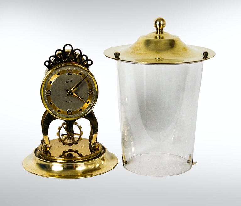 Vintage Germany 8 Day Domed Mantle Desk Clock by Schatz For Sale at 1stDibs