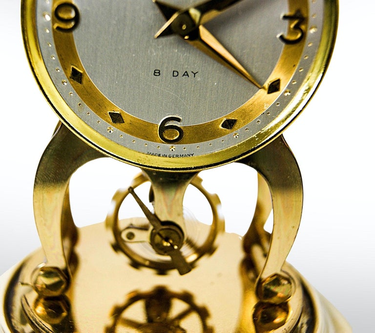 Vintage Germany 8 Day Domed Mantle Desk Clock by Schatz For Sale at 1stDibs