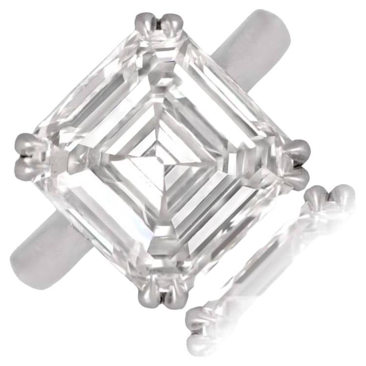 Vintage GIA 6.01ct Asscher Cut Diamond Engagement Ring, Platinum, Circa ...