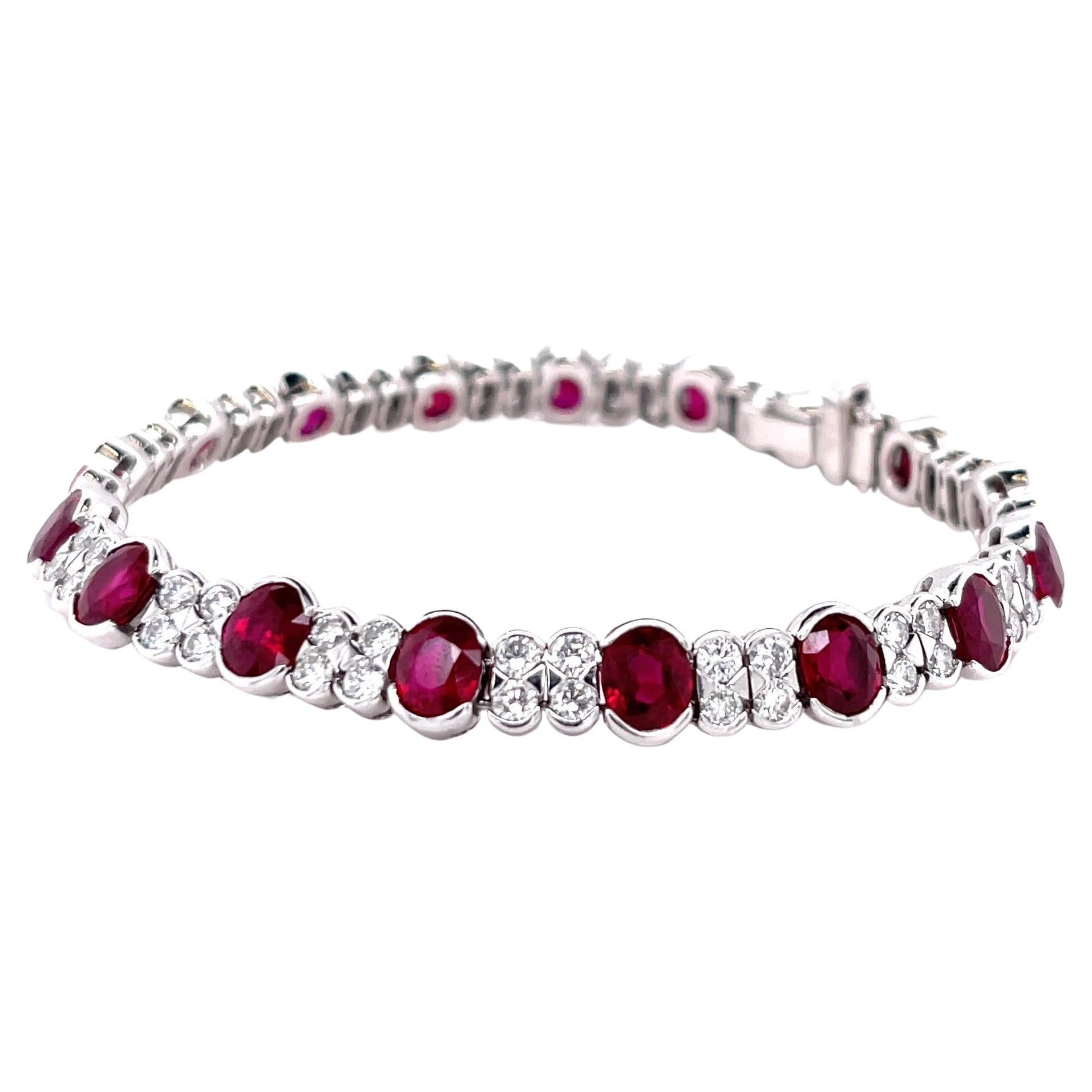40 Carat Burma Ruby Diamond Platinum Bracelet at 1stDibs