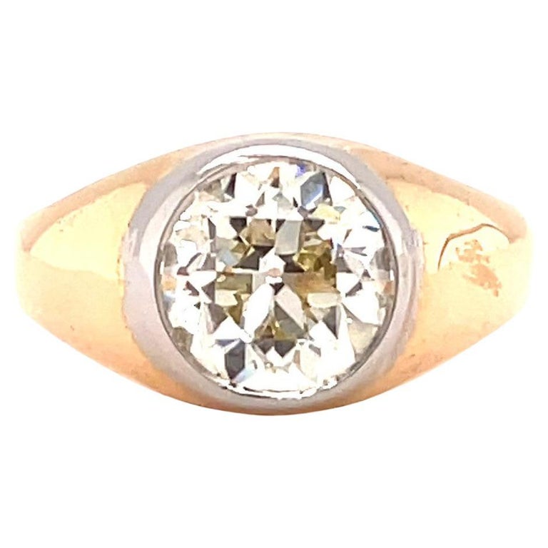 Bague vintage sertie d'un chaton en or 18 carats et platine avec ...