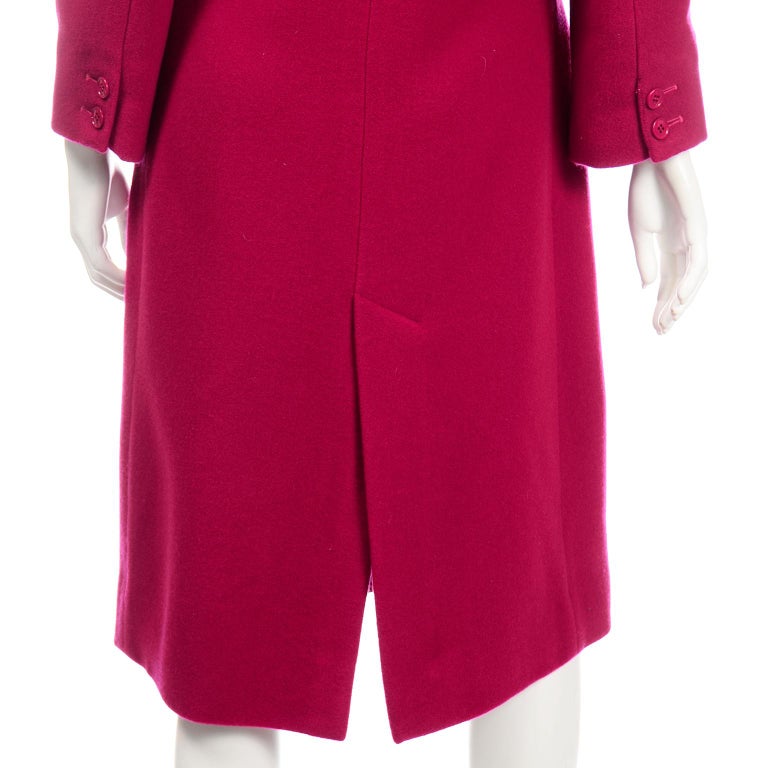 Vintage Gianfranco Ferre Raspberry Red Wool Cashmere Blend Coat For ...