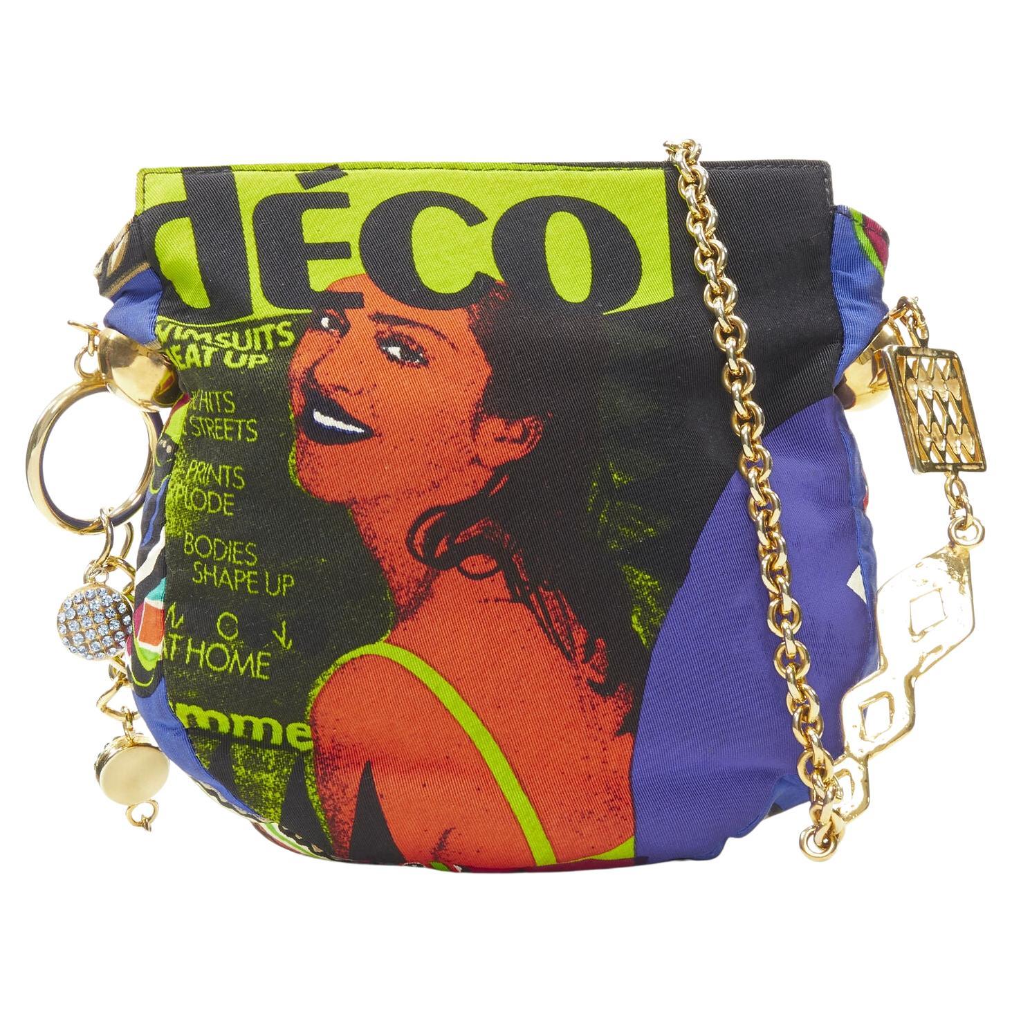 Versace Multicolor Fringe Leather and Twill Frida Hobo Shoulder Bag For ...