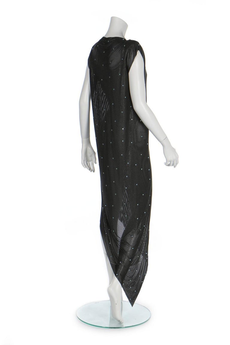 Vintage Gianni Versace F/W 1983 Collection Oroton Metal Mesh Black Slit ...