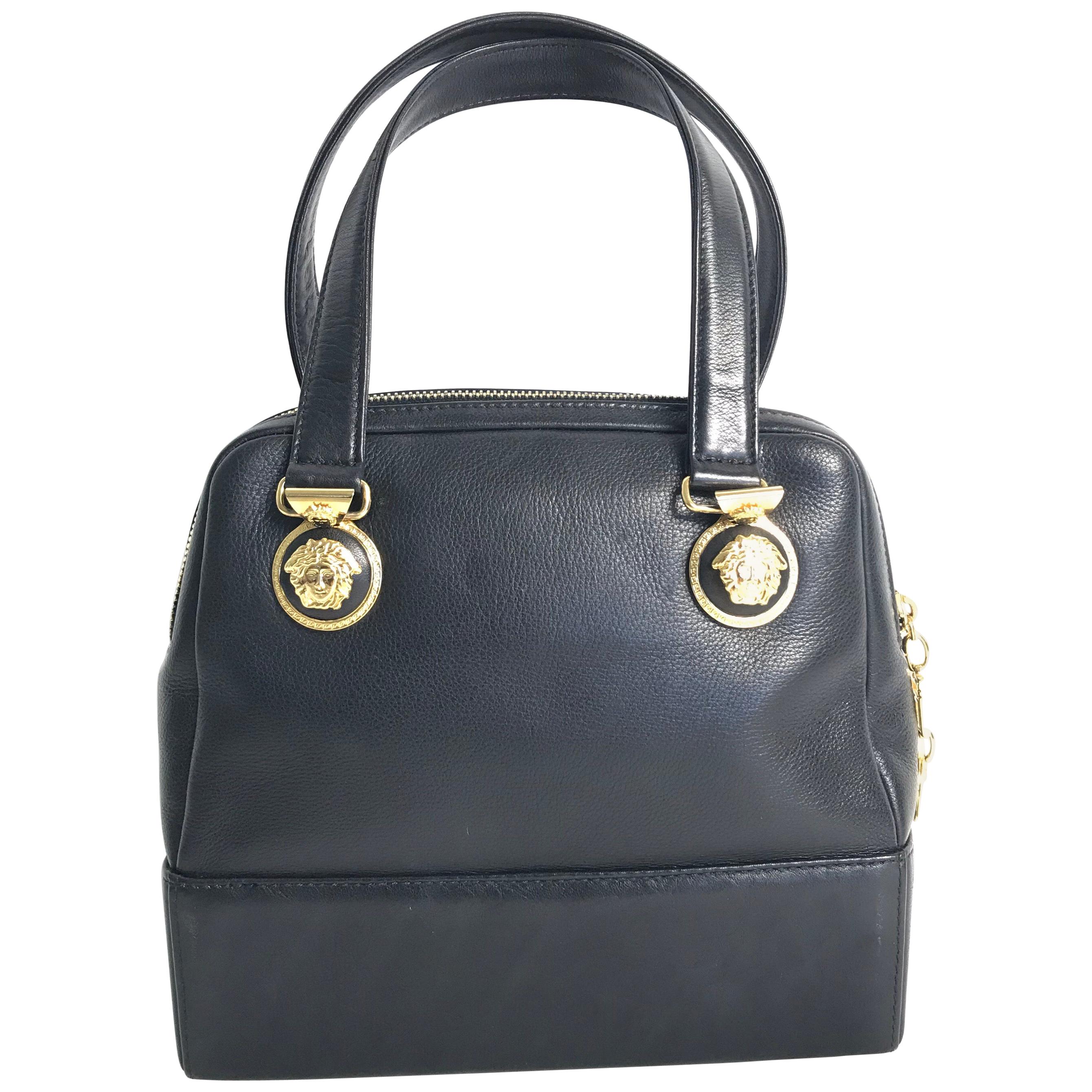 Vintage Gianni Versace Leather Top Handle Bag, 1990s at 1stDibs