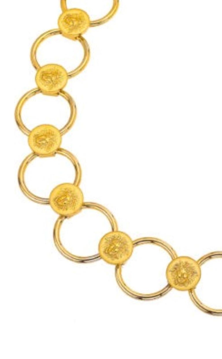 Vintage gianni versace massive link chain belt / necklace with medusas ...