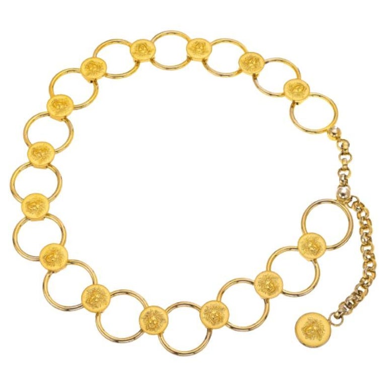 Vintage gianni versace massive link chain belt / necklace with medusas ...