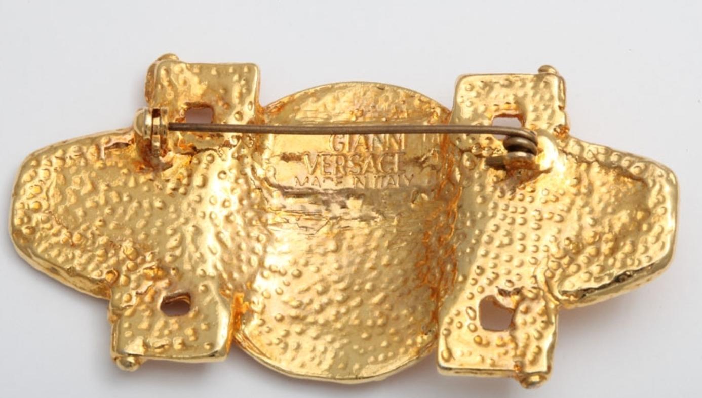 Vintage Gianni Versace Medusa Brooch For Sale at 1stDibs