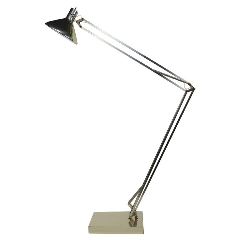 Vintage Giant Brass Floor Drafting Lamp at 1stDibs