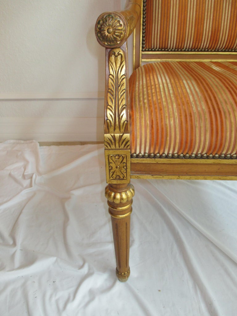 Vintage Gilded Accent Chair For Sale at 1stDibs