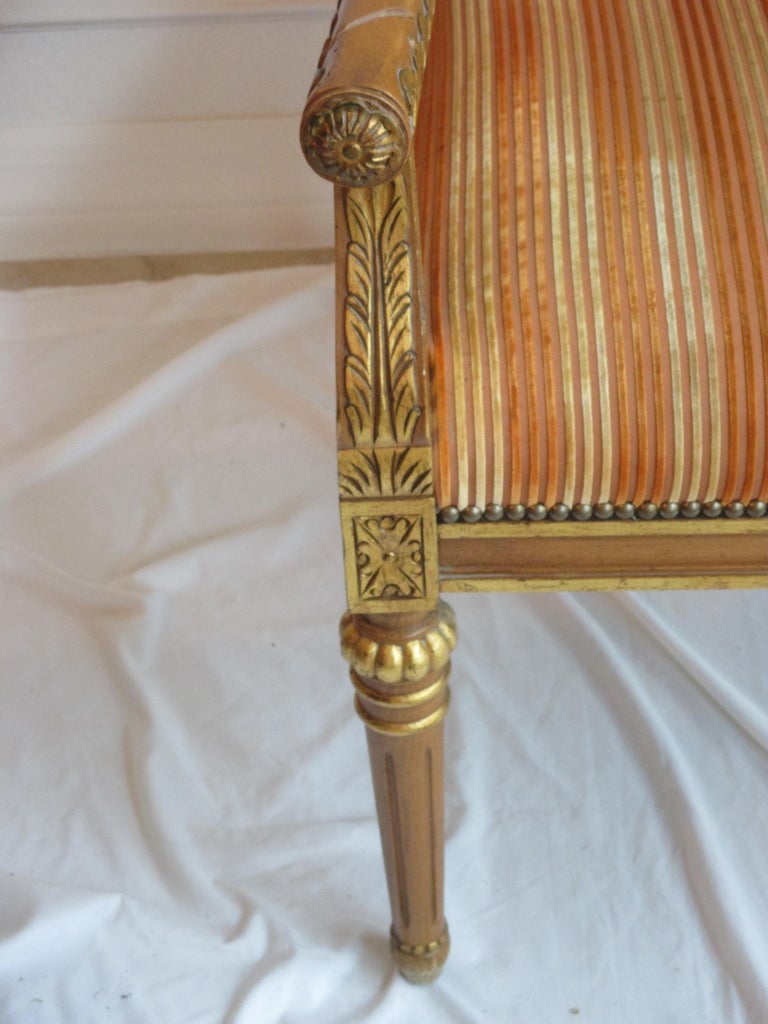 Vintage Gilded Accent Chair For Sale at 1stDibs