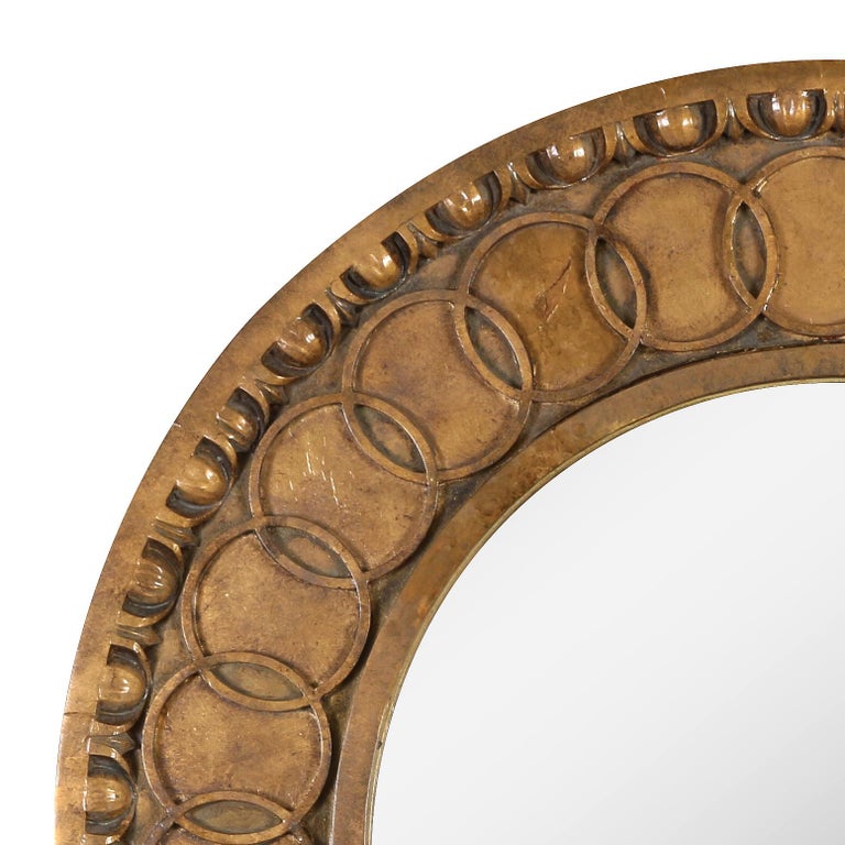Vintage Gilt Circular Motif Mirror For Sale at 1stDibs
