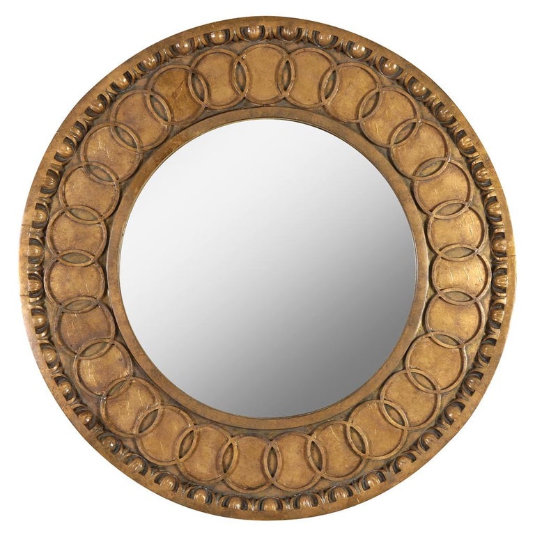 Vintage Gilt Circular Motif Mirror For Sale at 1stDibs