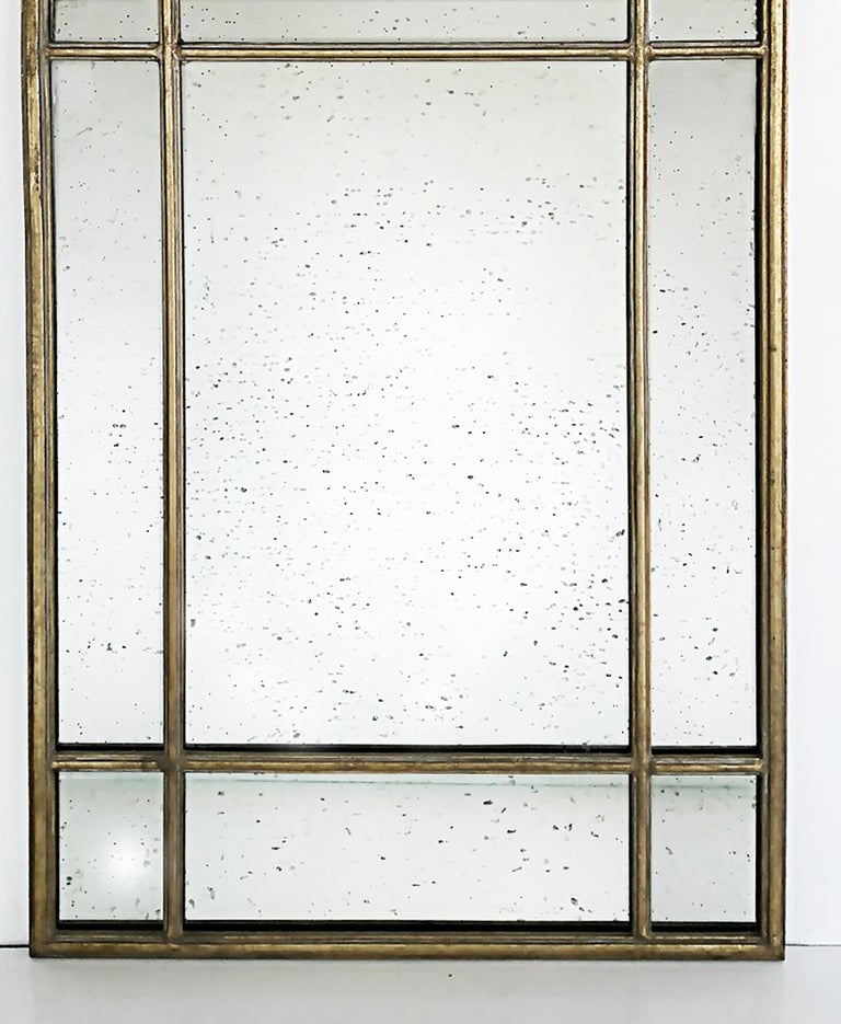 Vintage Gilt Metal Arched Framed Mirror with Aged Glass For Sale at 1stDibs