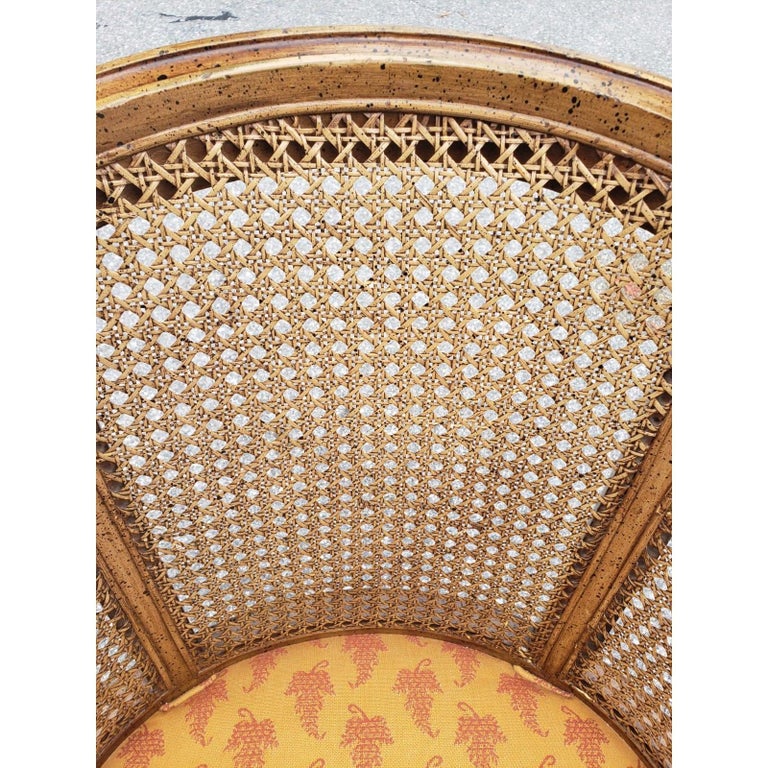 Vintage Giltwood Caning and Upholstery Chair with Woven Pattern For ...