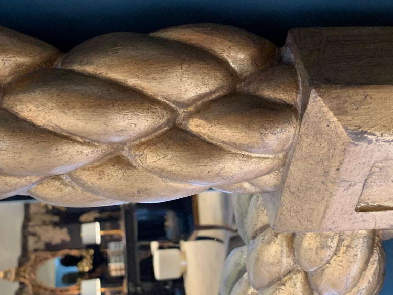 Vintage Giltwood Rope Mirror at 1stDibs