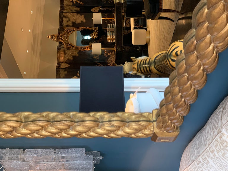 Vintage Giltwood Rope Mirror at 1stDibs