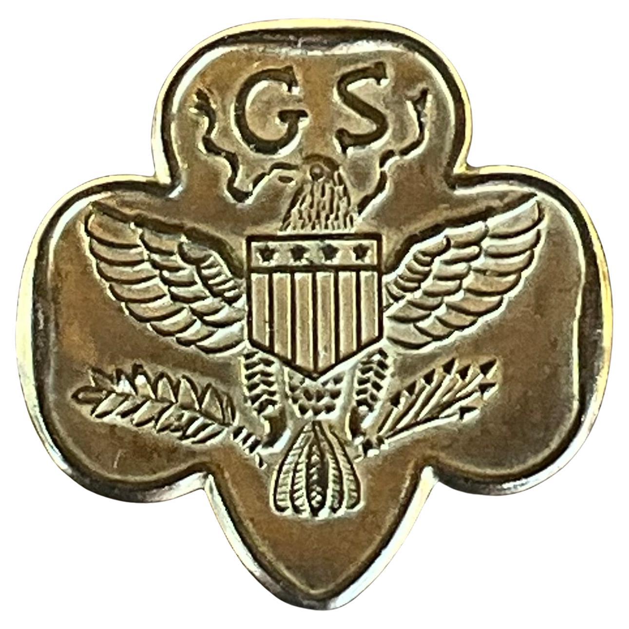 Vintage Girl Scout Brownie Eagle Pin For Sale at 1stDibs