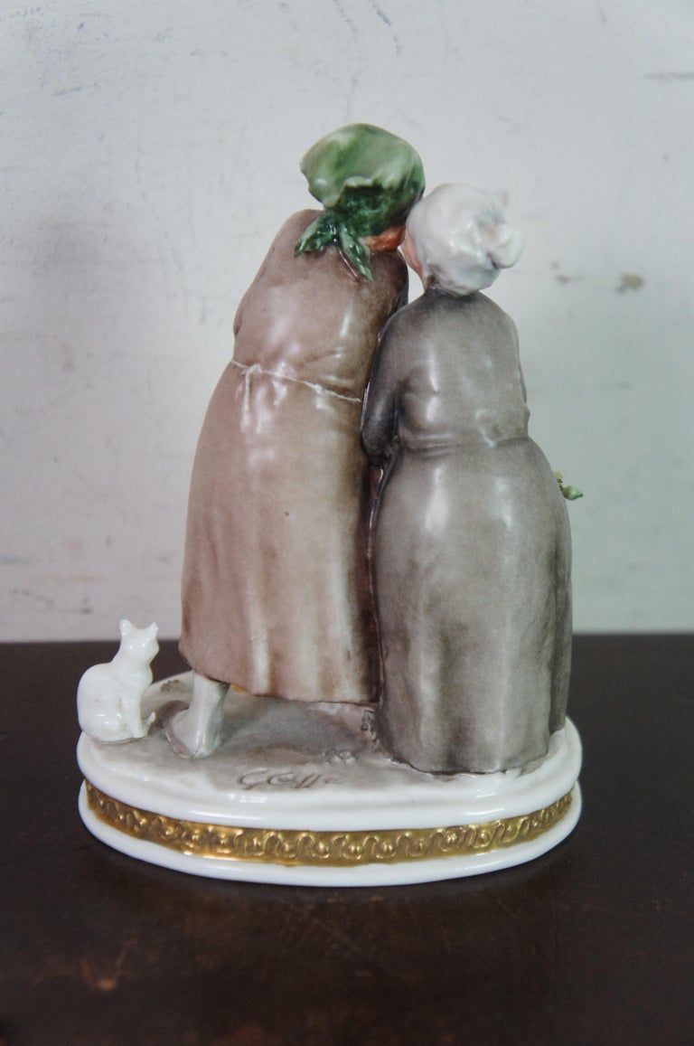 Vintage Giuseppe Cappe Capodimonte Porcelain Figurine Two Women Gossip ...