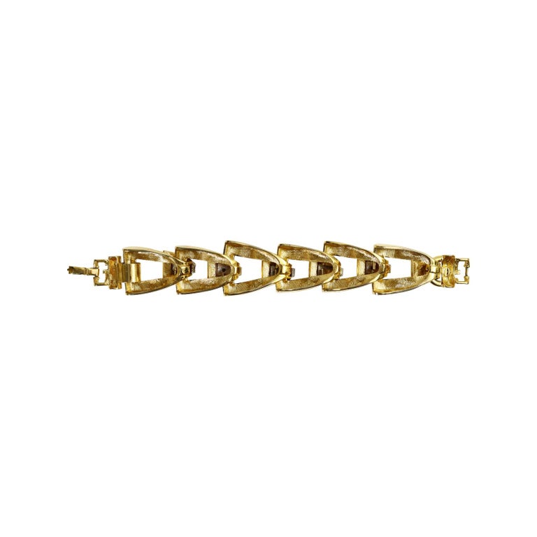 Vintage Givenchy Diamante and Gold Tone Link Bracelet Circa 1980s For ...