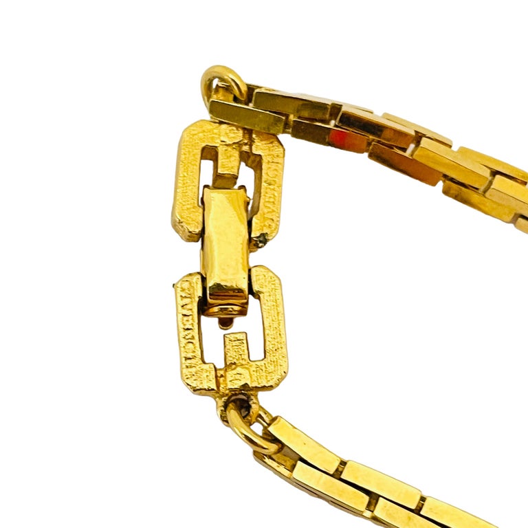 Vintage GIVENCHY gold chain designer runway necklace For Sale at 1stDibs