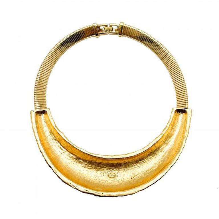 Vintage Givenchy Modernist Gold Torque Collar 1980s For Sale at 1stDibs