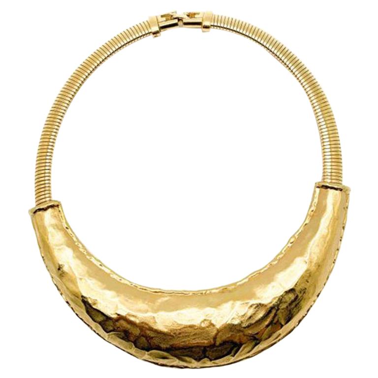 Vintage Givenchy Modernist Gold Torque Collar 1980s For Sale at 1stDibs