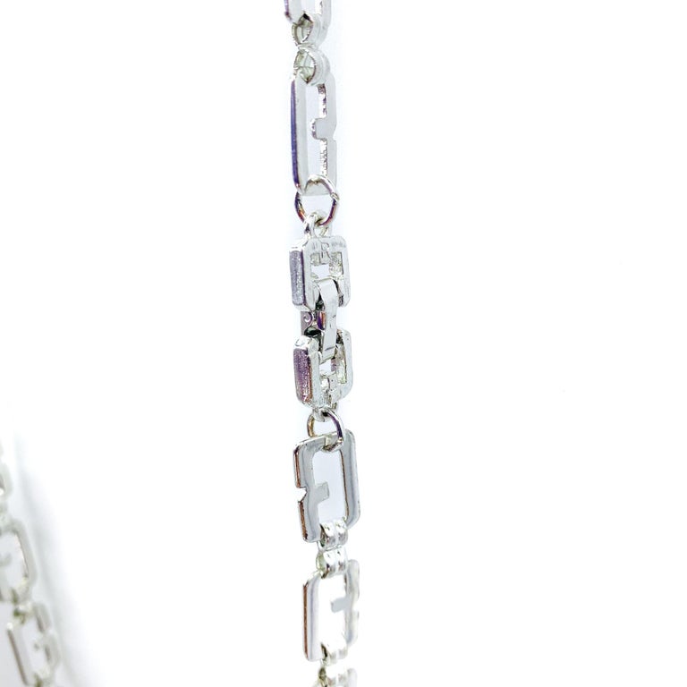 Vintage Givenchy Necklace 1980s - Silver Plated For Sale at 1stDibs