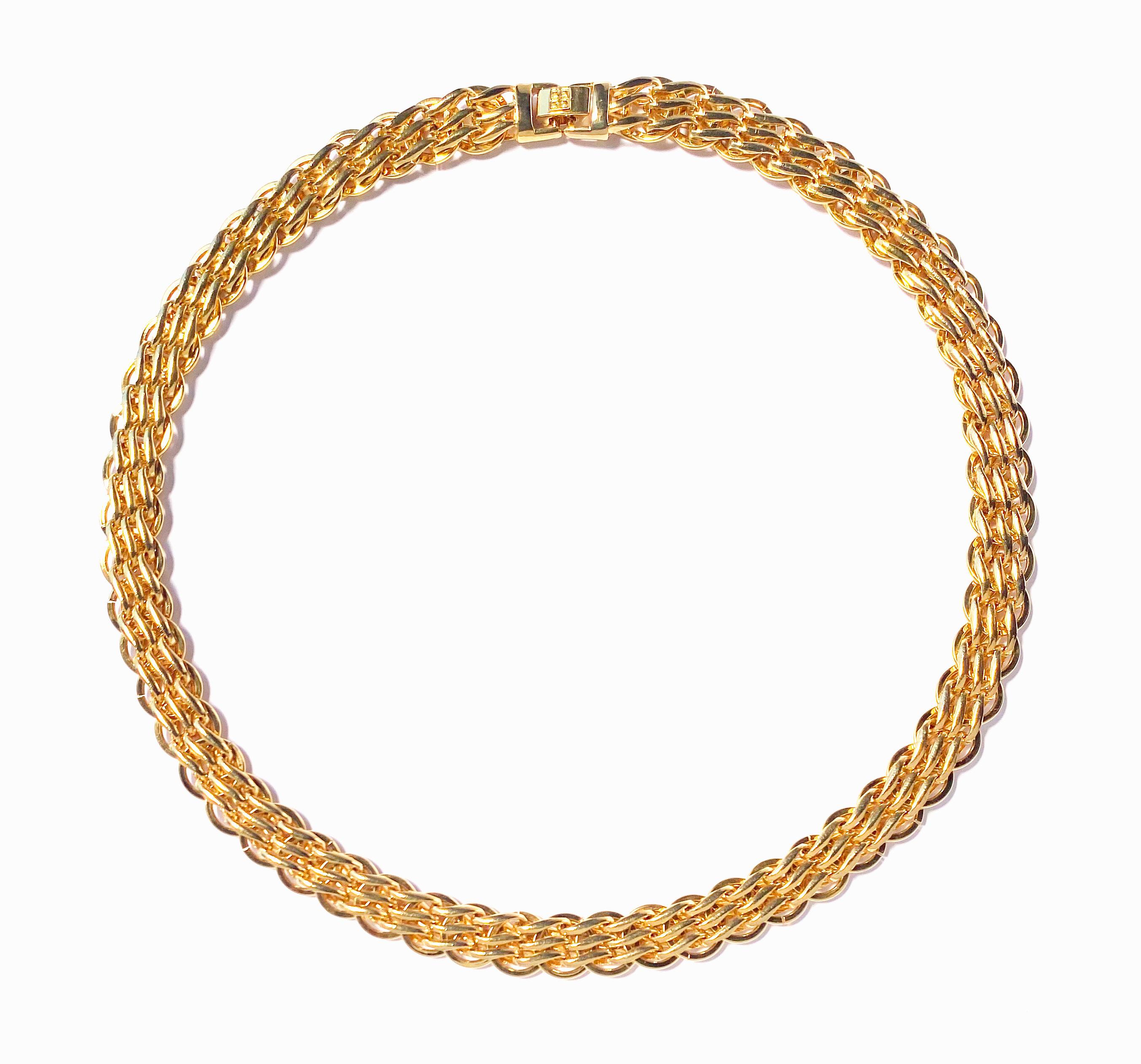 Vintage Givenchy Triple Link Chain Necklace with Logo Clasp, 1980s at ...