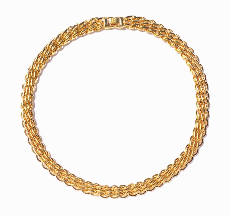 Vintage Givenchy Triple Link Chain Necklace with Logo Clasp, 1980s at ...