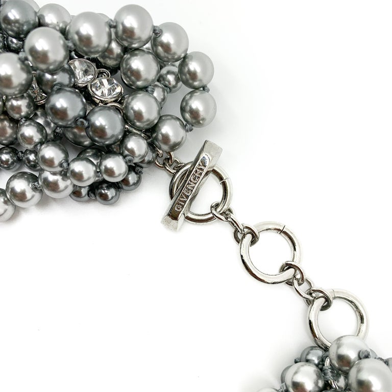 Vintage Givenchy Tumbling Torsade Pearl and Crystal Necklace 1980s For ...
