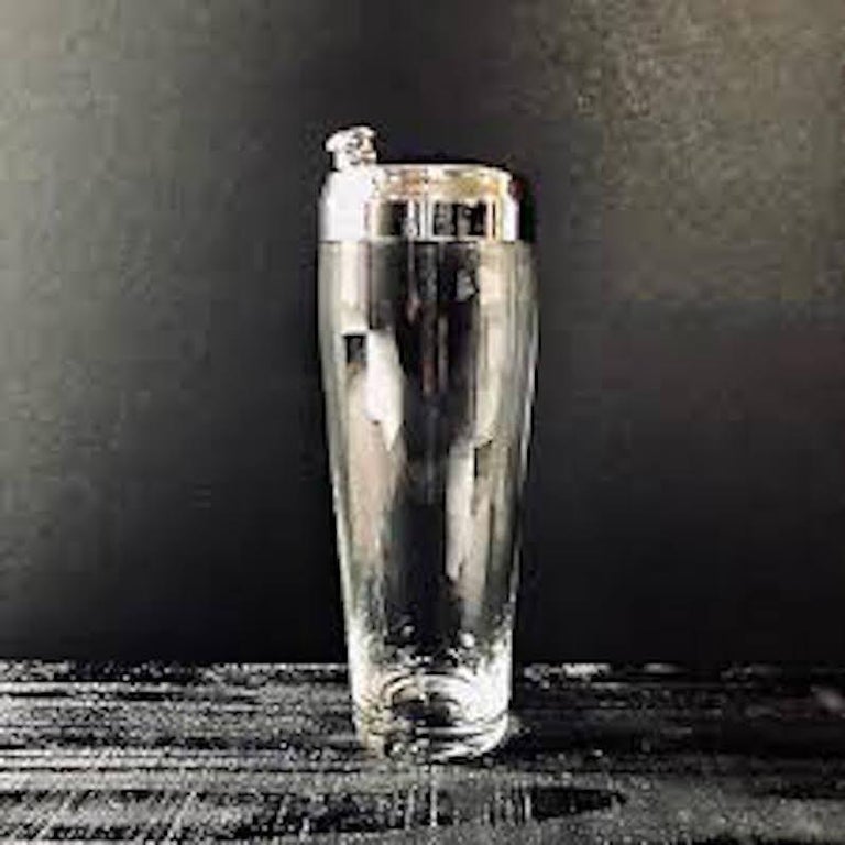 Vintage Glass and Chrome Cocktail Shaker with Aerator Pipe at 1stDibs