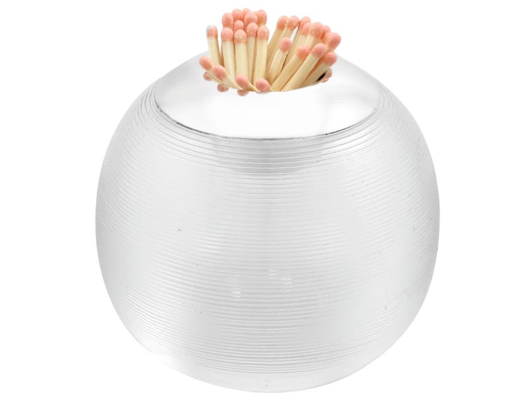 Vintage Glass and Sterling Silver Match Striker at 1stDibs