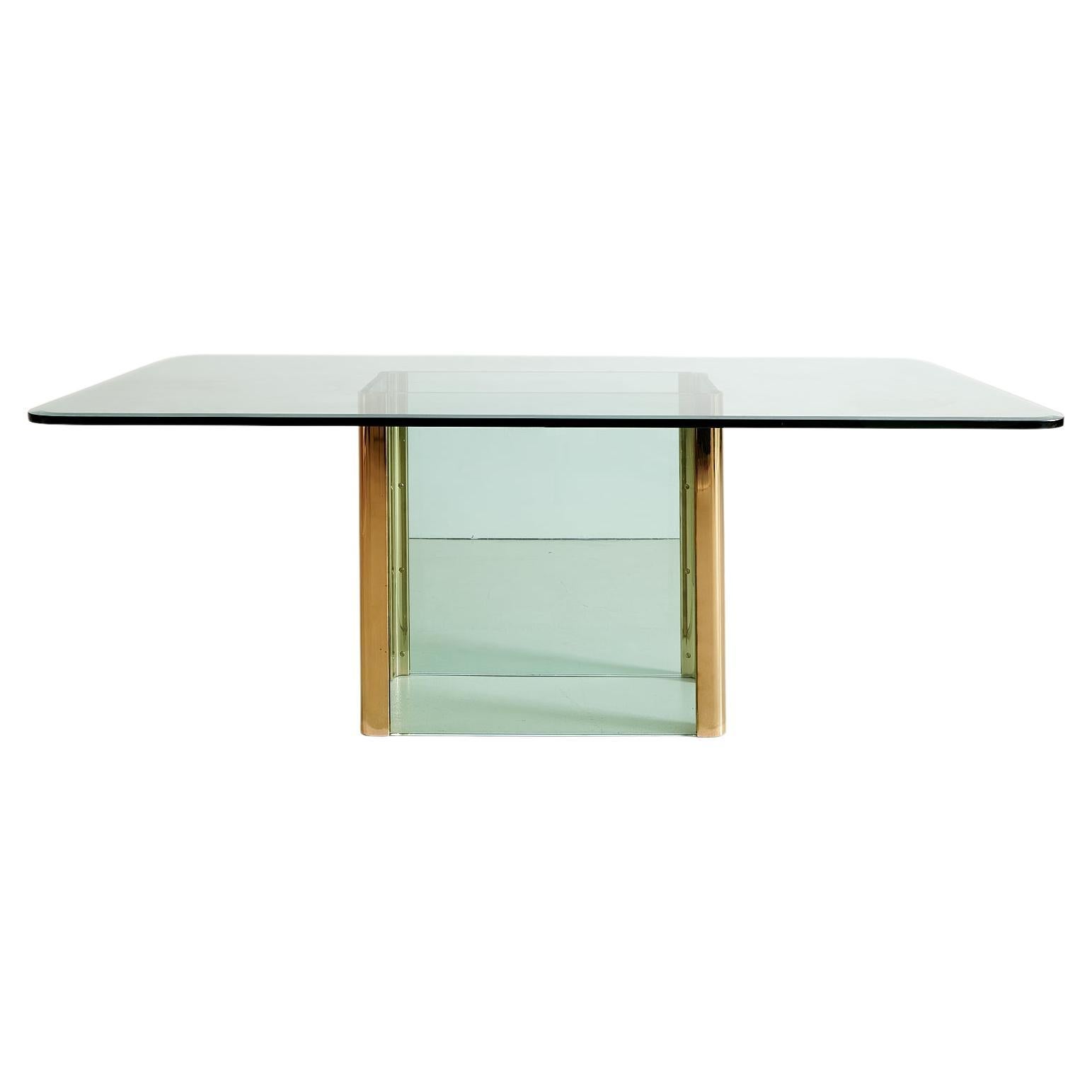 Leon Rosen for Pace Burled Wood Stainless Steel Dining, Desk and Game ...