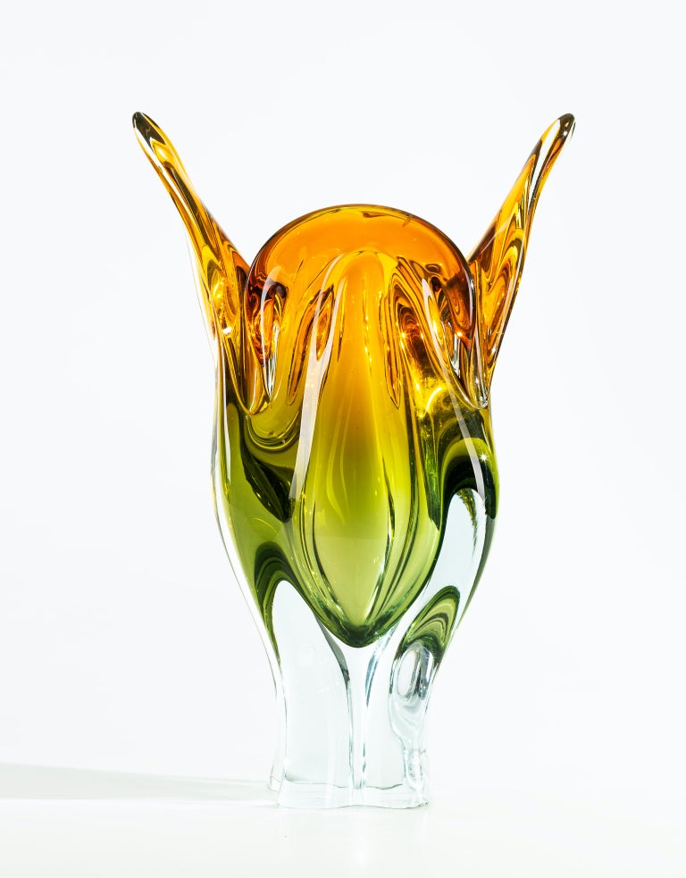 Vintage Glass Decorative Vase Italy Late 20th Century At 1stdibs