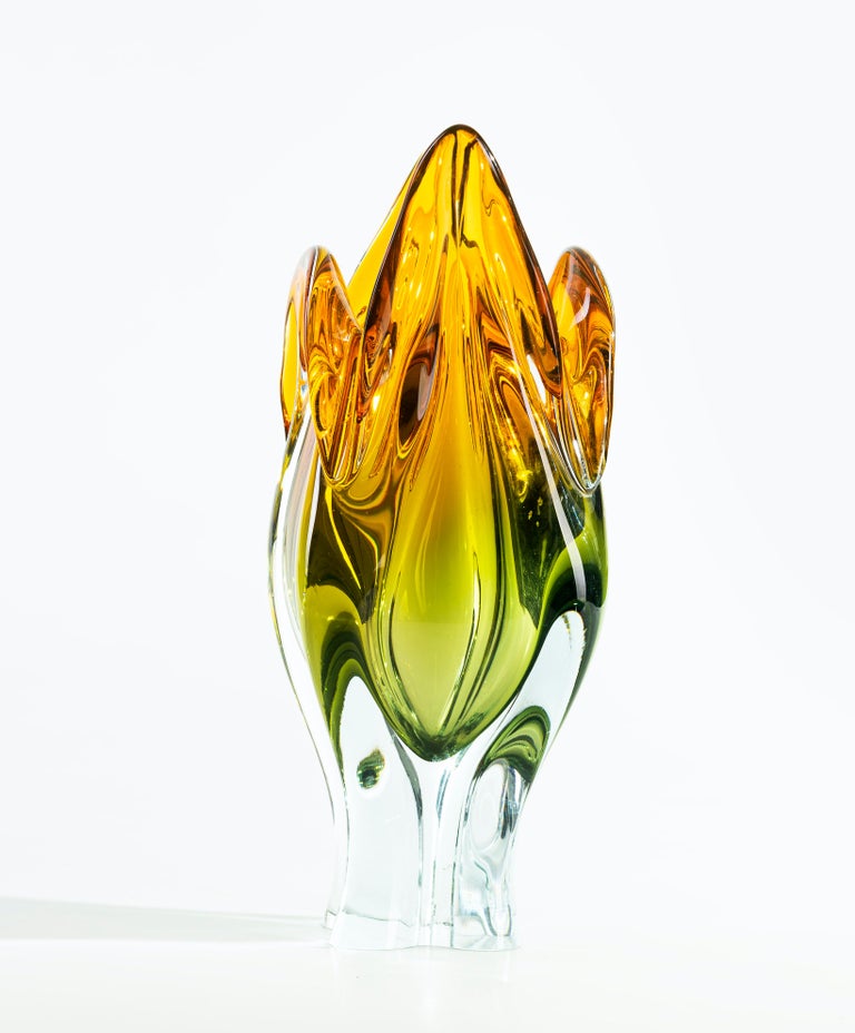 Vintage Glass Decorative Vase Italy Late 20th Century At 1stdibs