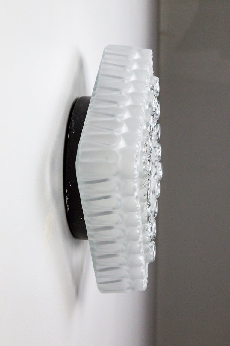 Vintage Glass Diamond / Square Flush Mount Light with Circle Motif For ...