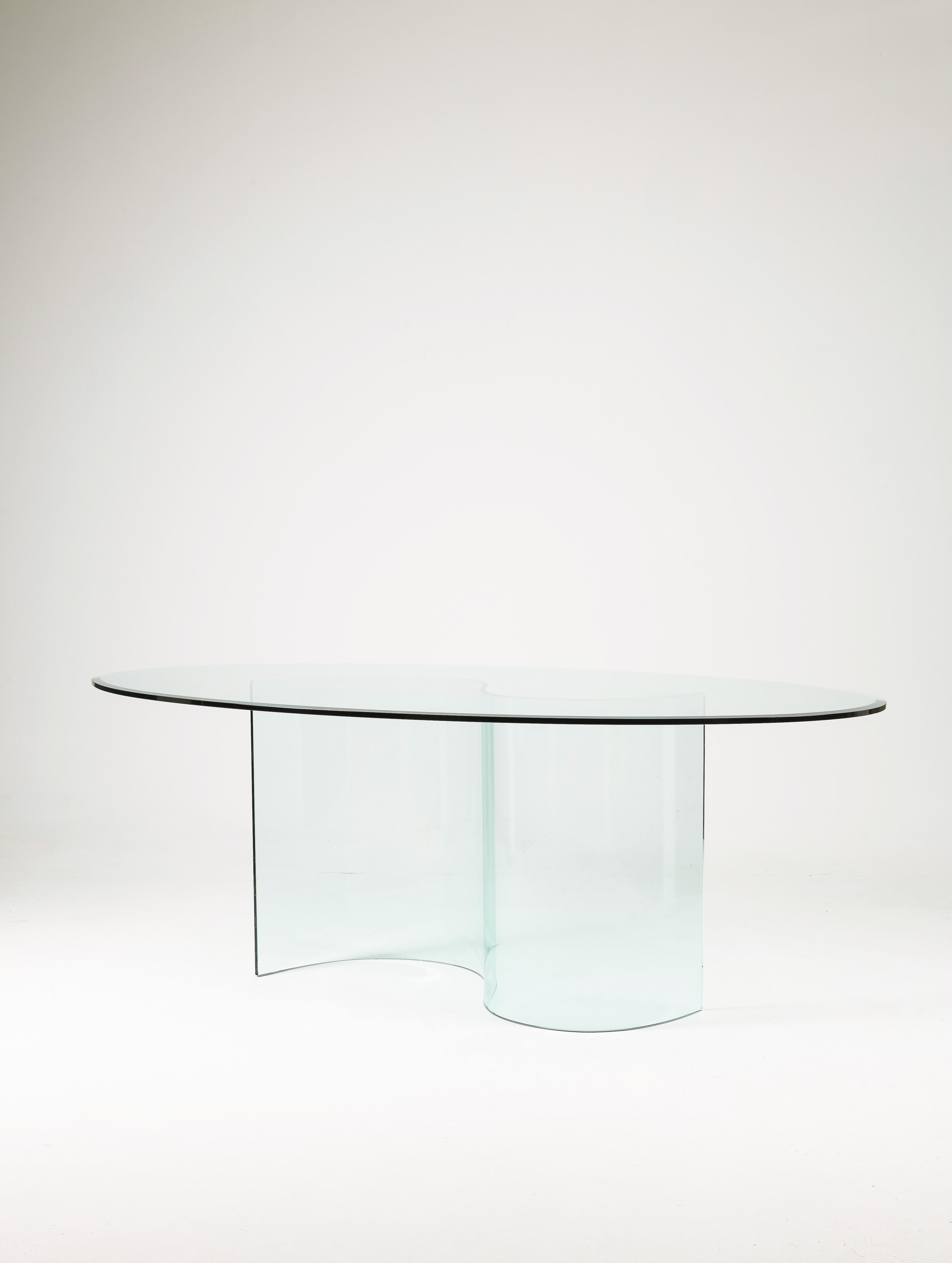 Vintage Glass Dining Table at 1stDibs