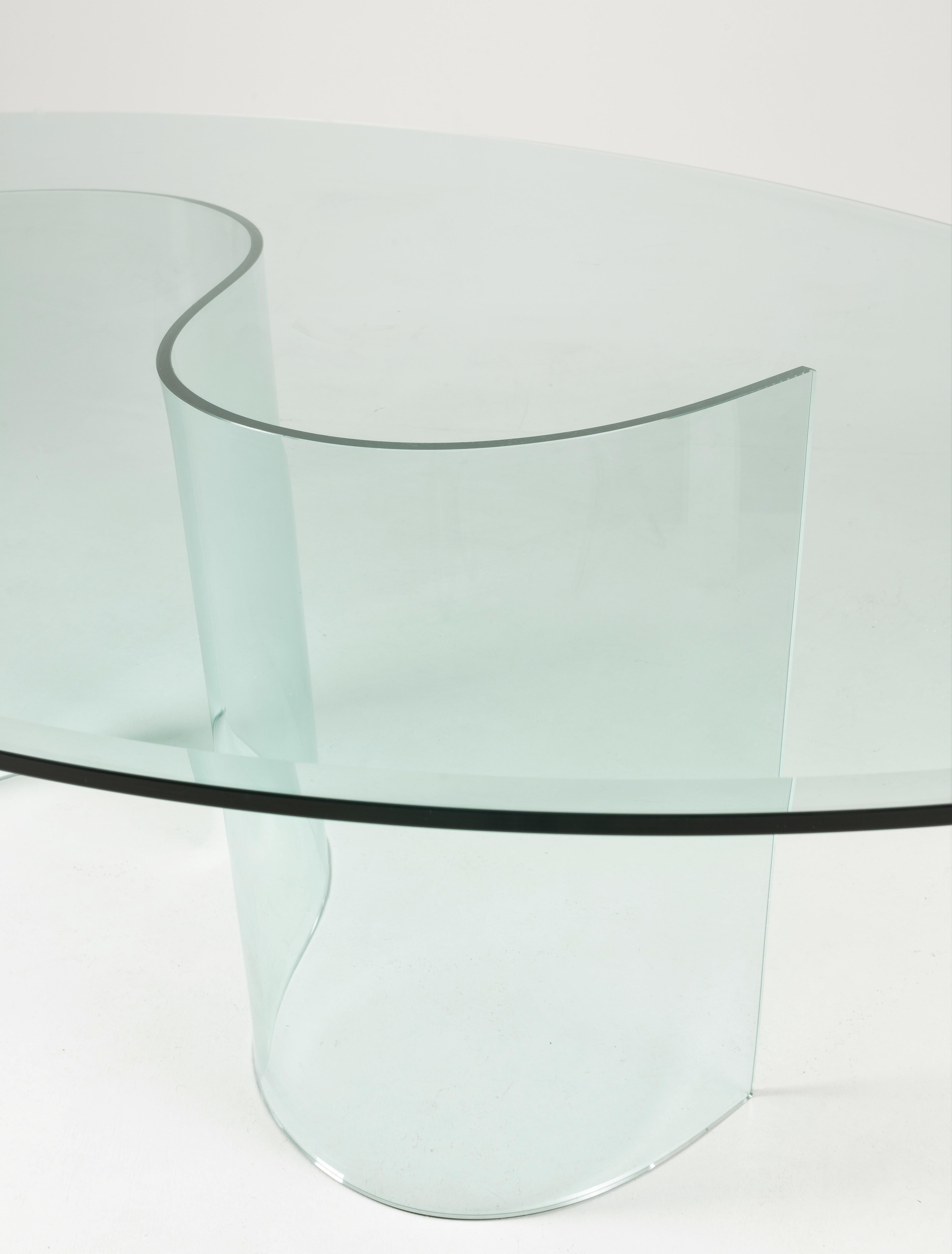 Vintage Glass Dining Table at 1stDibs