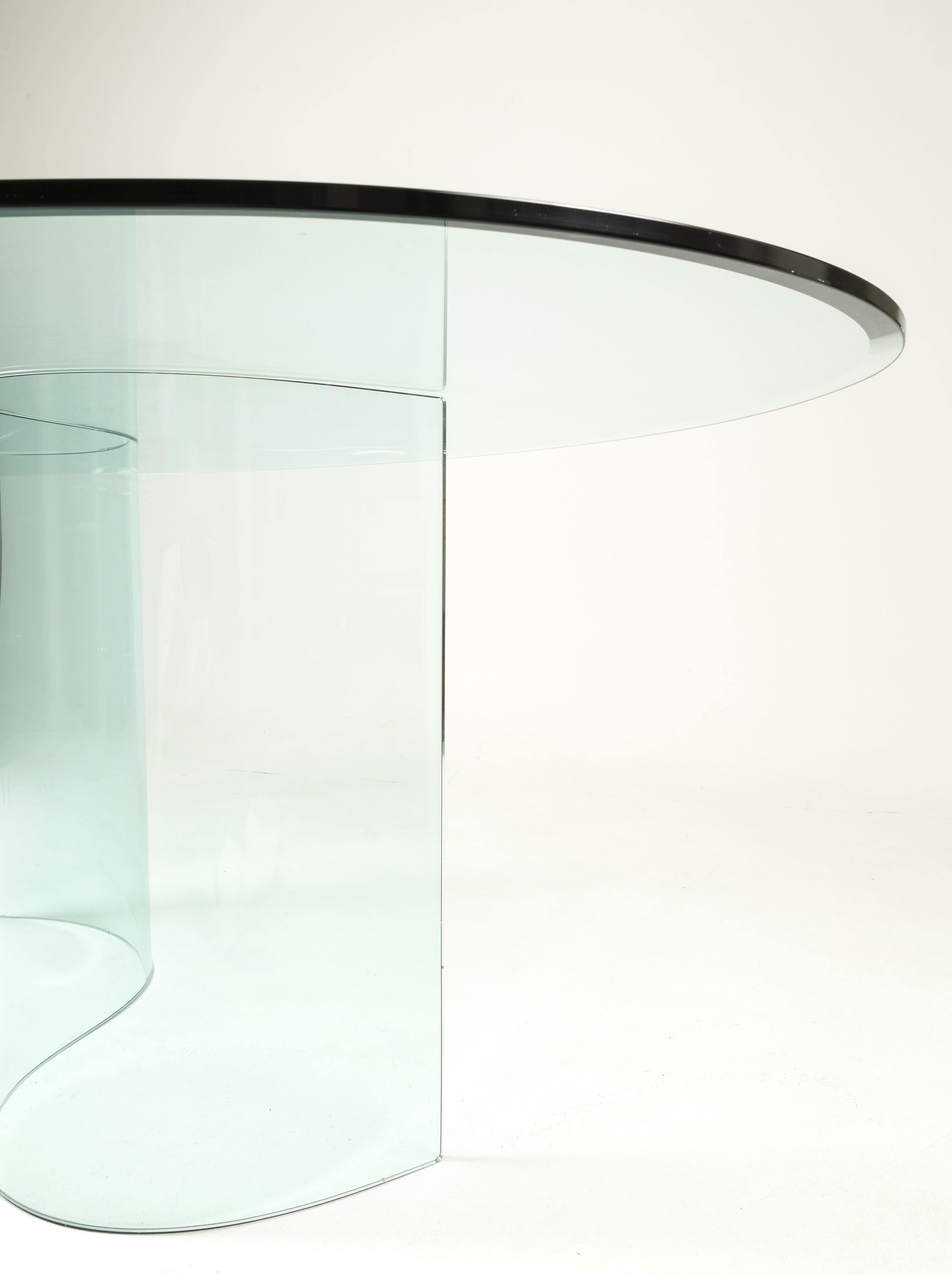 Vintage Glass Dining Table at 1stDibs