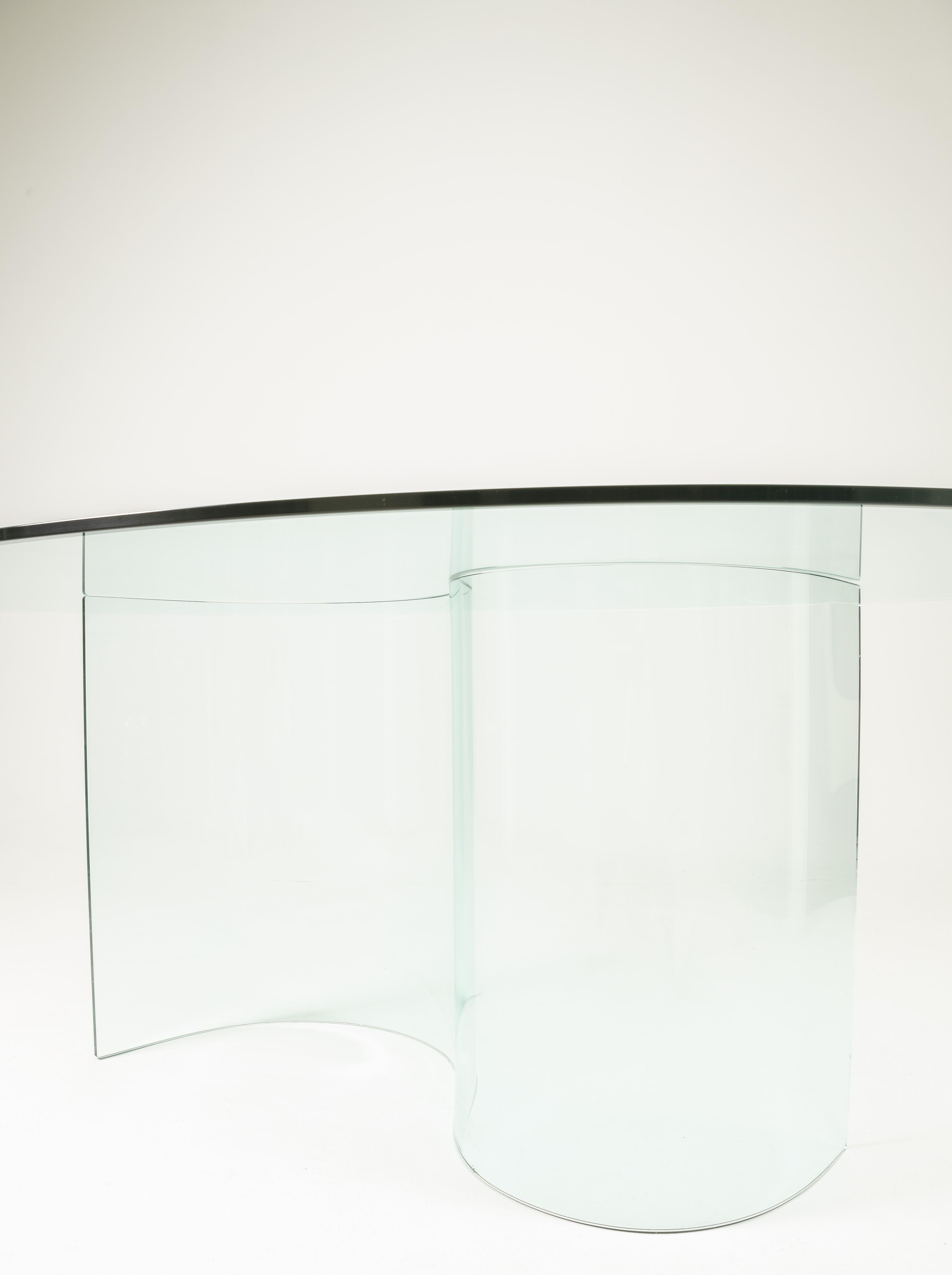 Vintage Glass Dining Table at 1stDibs
