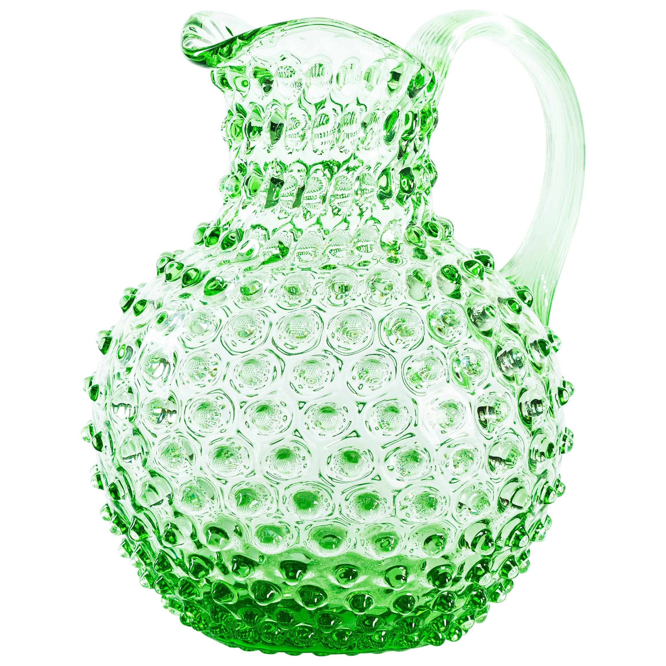 Italian Glass Pitcher Blue Mid Century 1960s Abstract Italy For Sale at ...