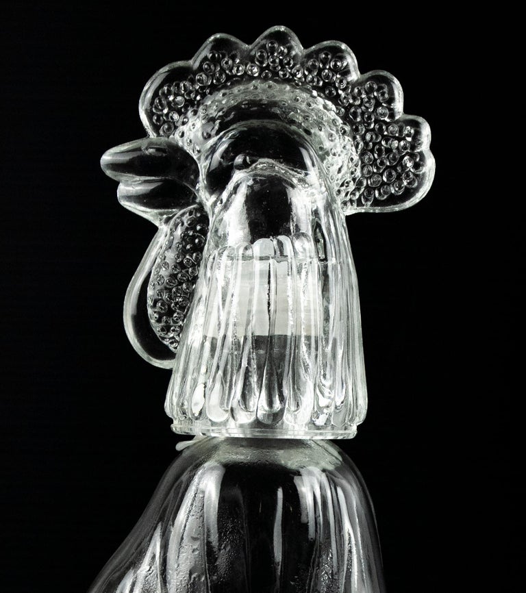 Vintage Glass Rooster Shaped Bottle, Vintage Decorative Object, 1970s ...