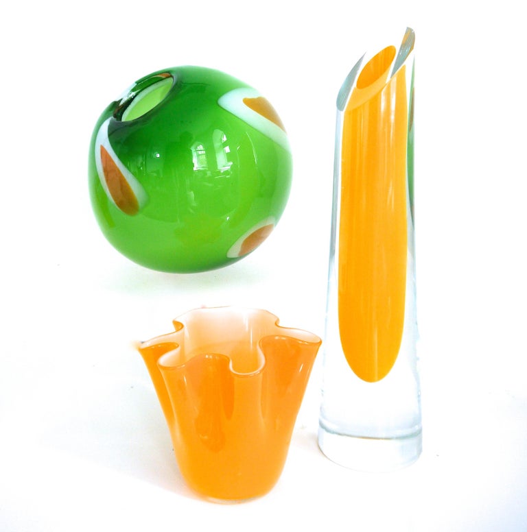 Vintage Glass Sommerso Vase by Aleš Valner Czech Republic Late 1970s ...